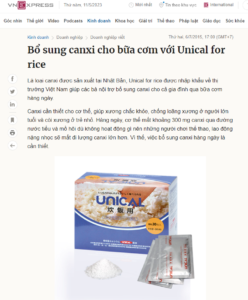 Canxi cơm Unical for rice – Giải pháp cho người thiếu Canxi